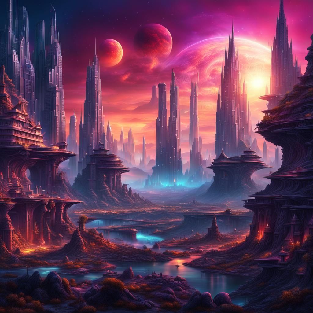 Alien world - AI Generated Artwork - NightCafe Creator