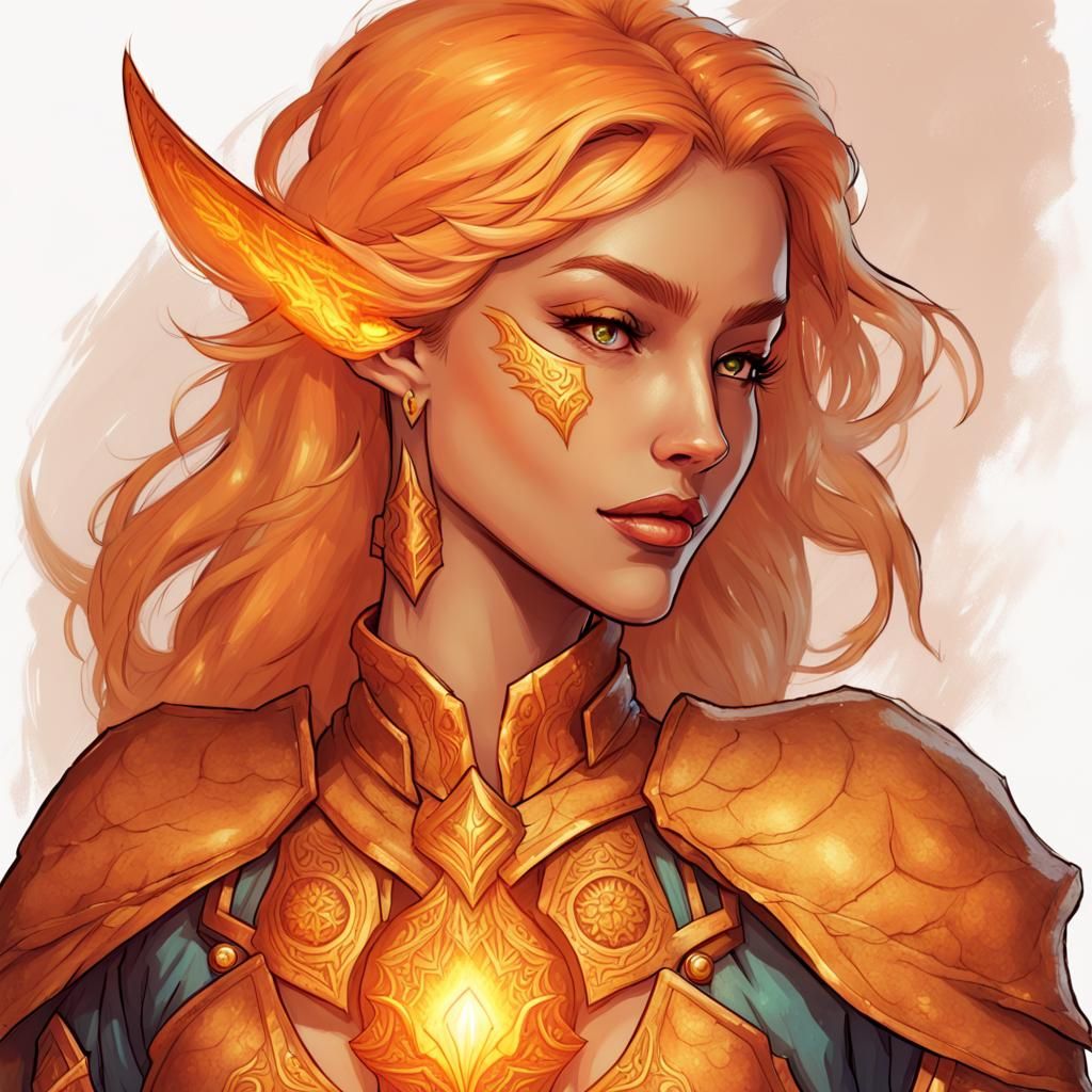 a fiery elf character - AI Generated Artwork - NightCafe Creator