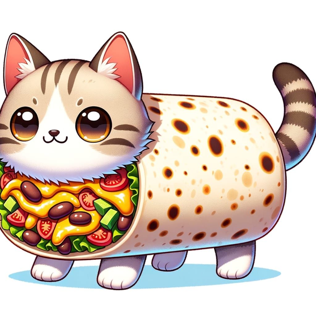 Cute burrito cat - AI Generated Artwork - NightCafe Creator