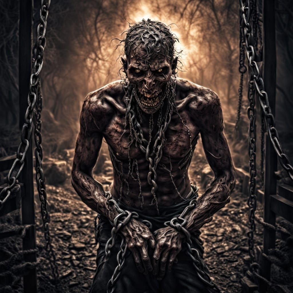 Soul in Eternal Torment, Cinematic HDR Portrait - AI Art