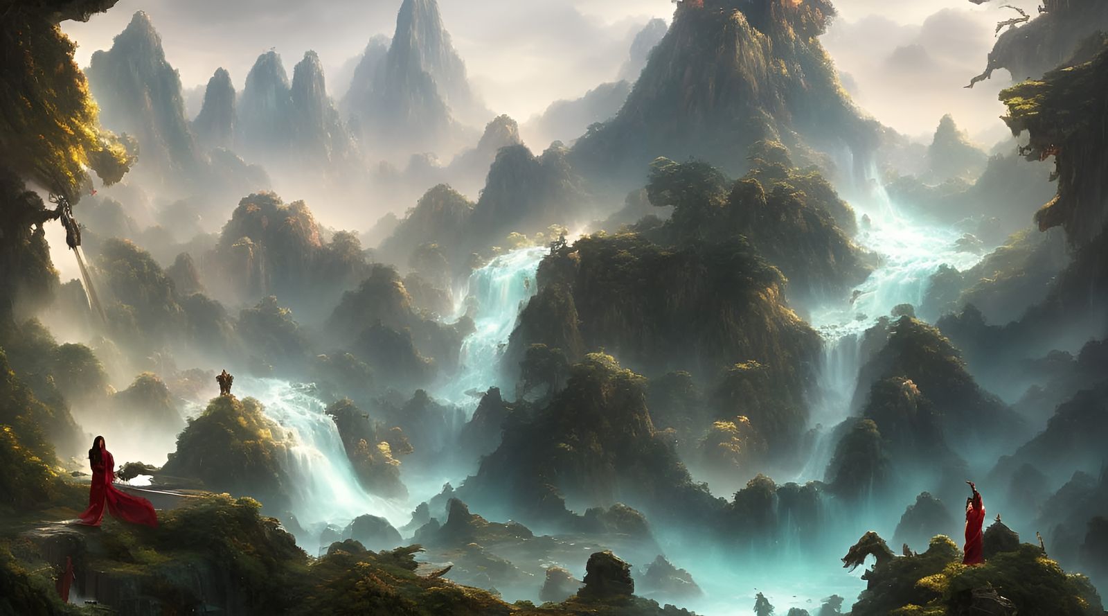 waterfall - AI Generated Artwork - NightCafe Creator