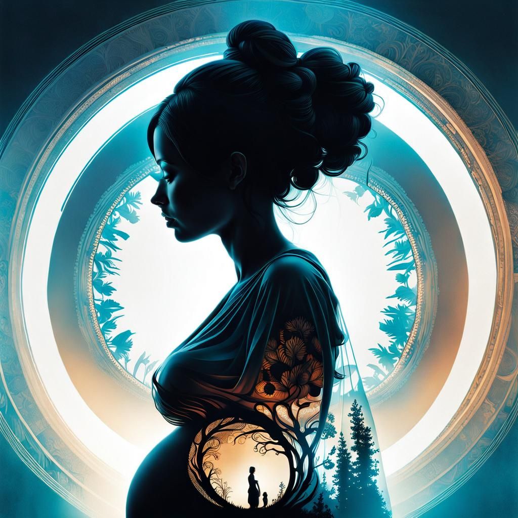 Double exposures of a woman - AI Generated Artwork - NightCafe Creator