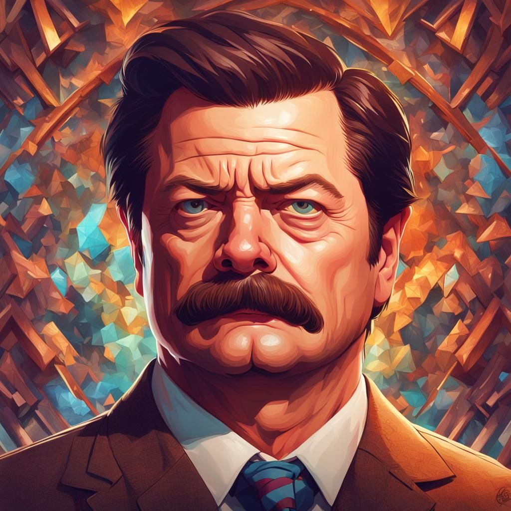 Ron swanson being epic - AI Generated Artwork - NightCafe Creator