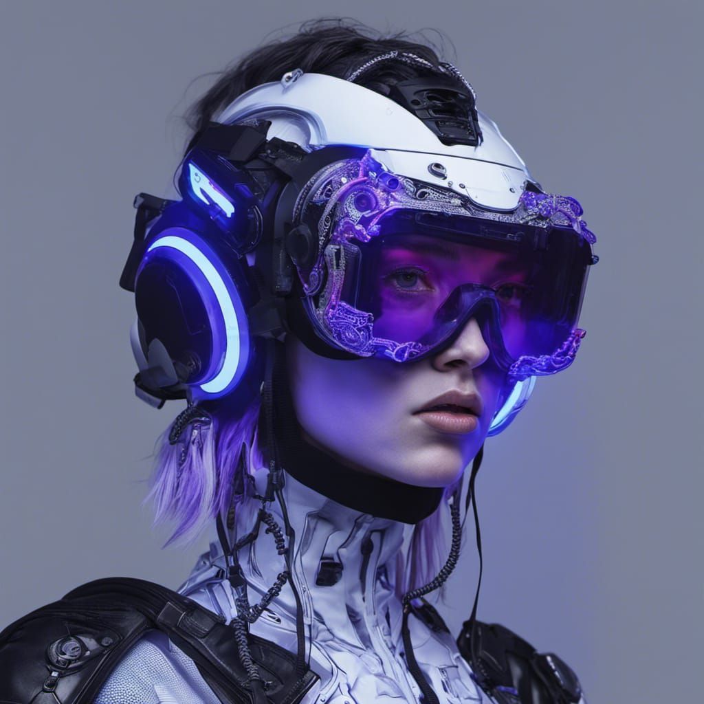 Cyberpunk VR Girl - AI Generated Artwork - NightCafe Creator