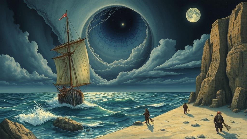 Ethereal Landscape of a Fiery Afterlife - AI Art