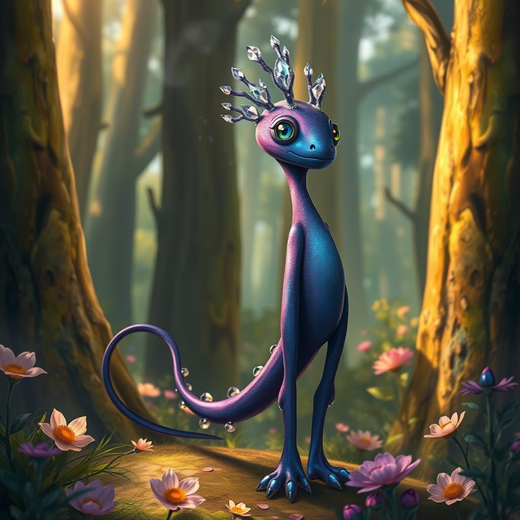 Indigo Berry Monster Foo - Majestic Indigo Berry Creature in...