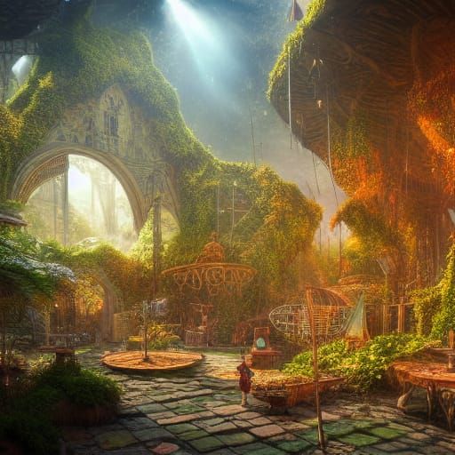Underworld fantasy village - AI Generated Artwork - NightCafe Creator