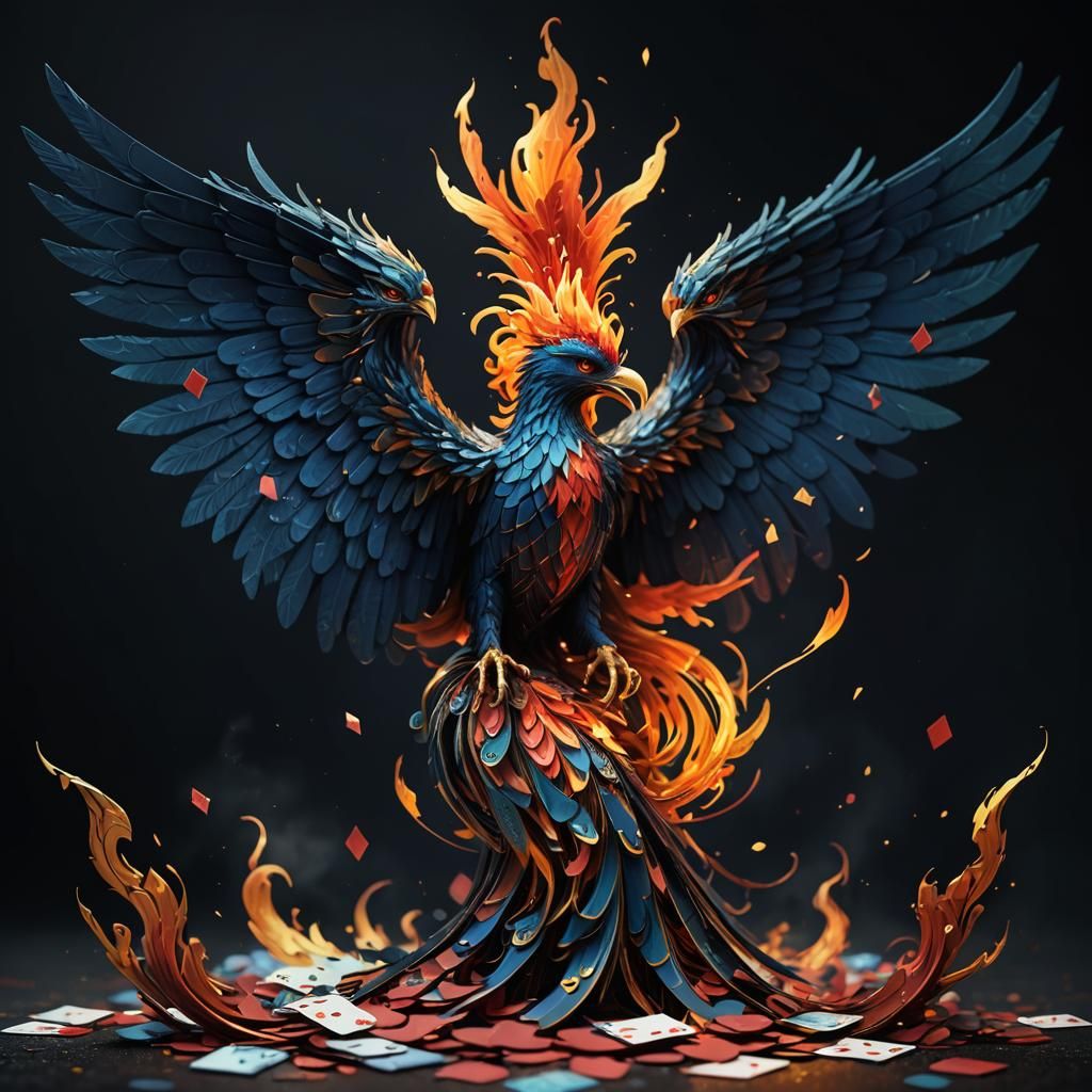Papercraft Phoenix - AI Generated Artwork - NightCafe Creator