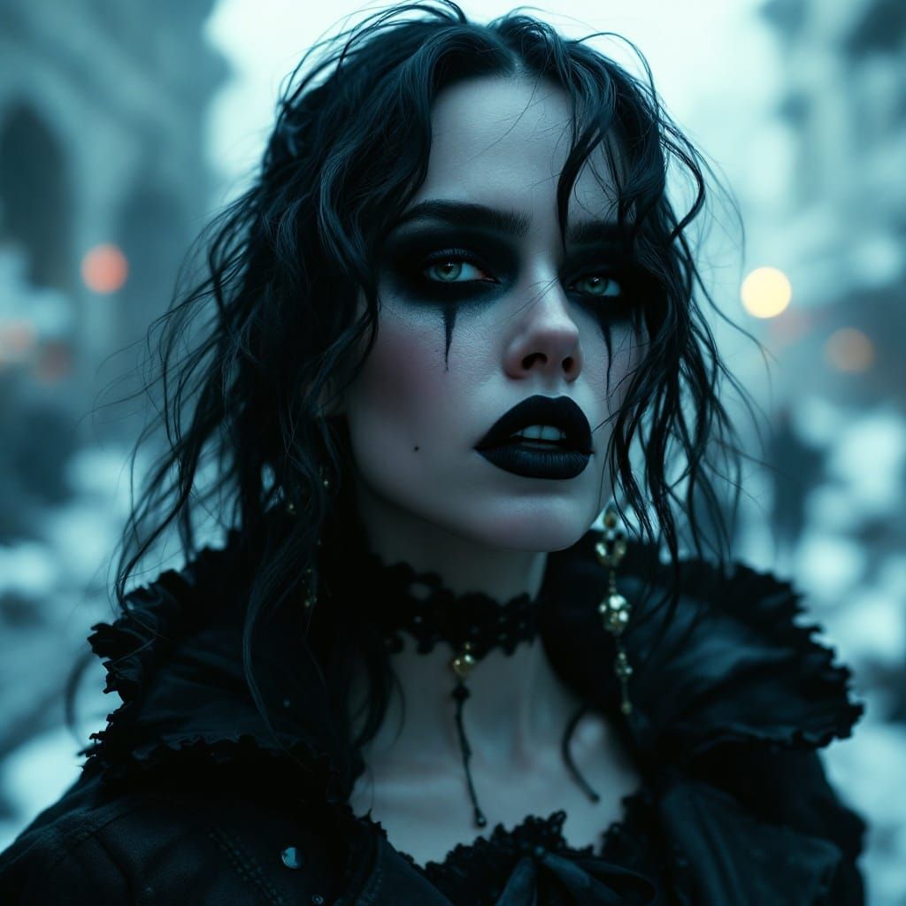 Gothic make-up, black lipstick - Margot Robbie Shines at the...