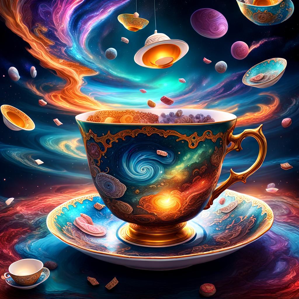 Random Objects in Space -Tea Bags & Cups - AI Generated Artwork ...