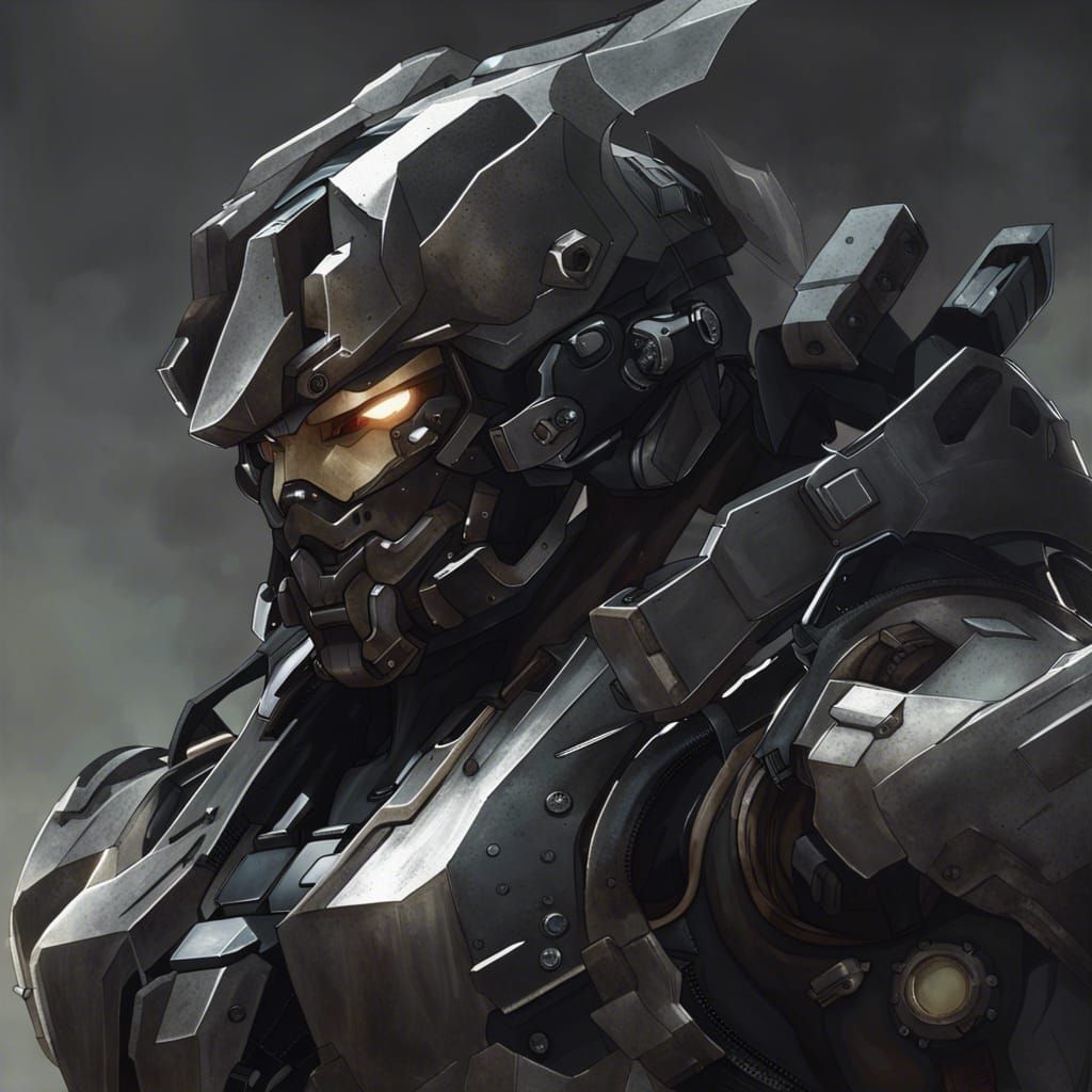 Armored Core power armor heavy black metal tactical armor with metal ...