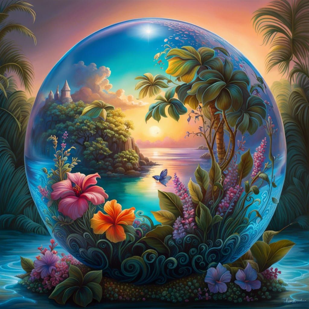 Island Sphere - AI Generated Artwork - NightCafe Creator