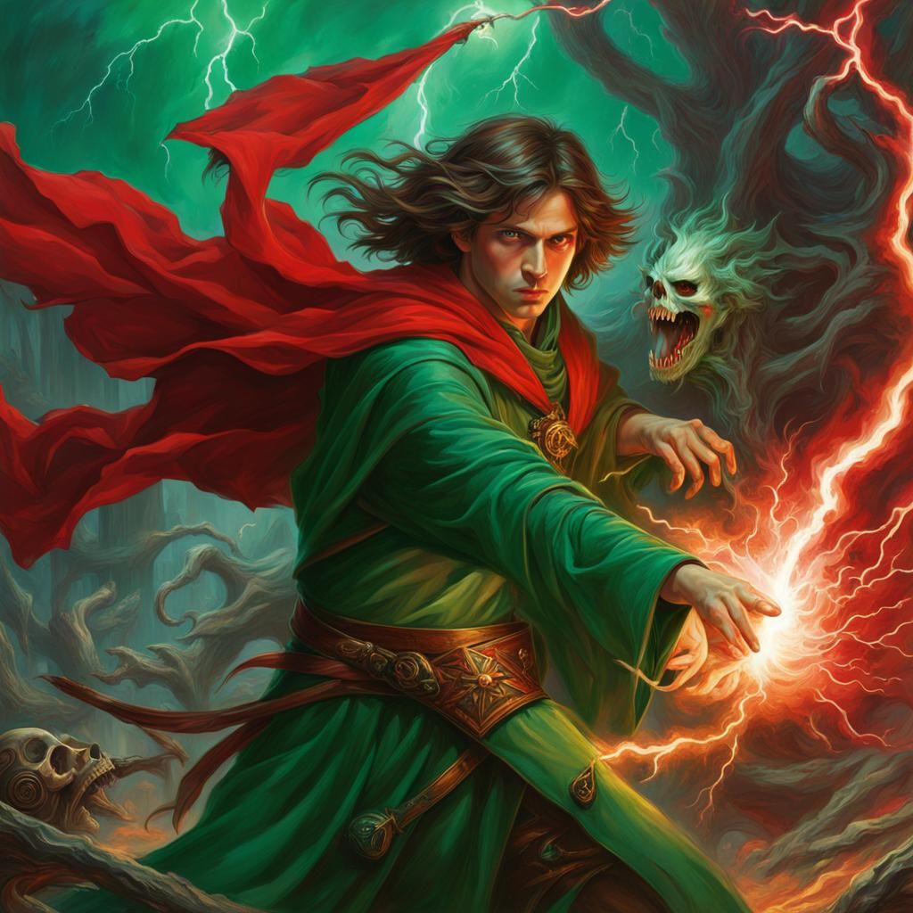 A Wizard Fights Past Skull Monsters To Reach the Necromancer - AI ...