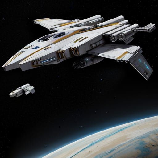 Cosmic Starship in Galactic Space, in a Cyberpunk ... - AI Art