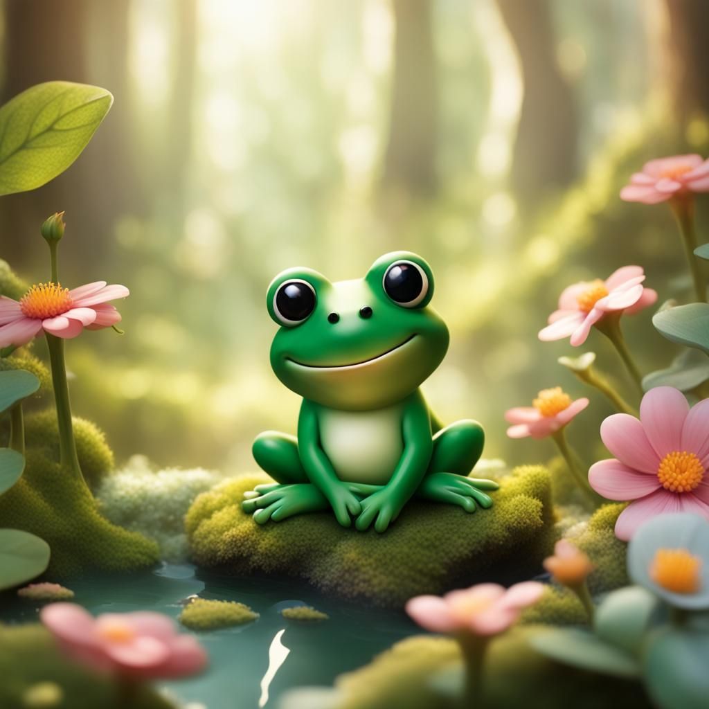 Happy frog! Have a nice week ♥ - AI Generated Artwork - NightCafe Creator