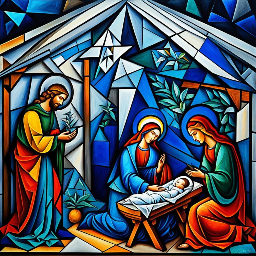Nativity in Cubism - AI Generated Artwork - NightCafe Creator
