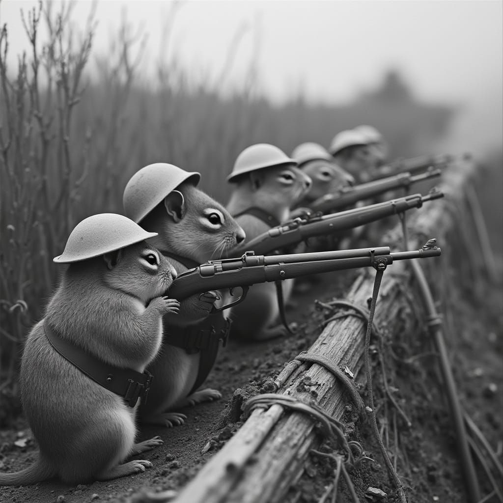 MOD's - Chipmunks in World War II Gear Fire Rifles from WWI ...