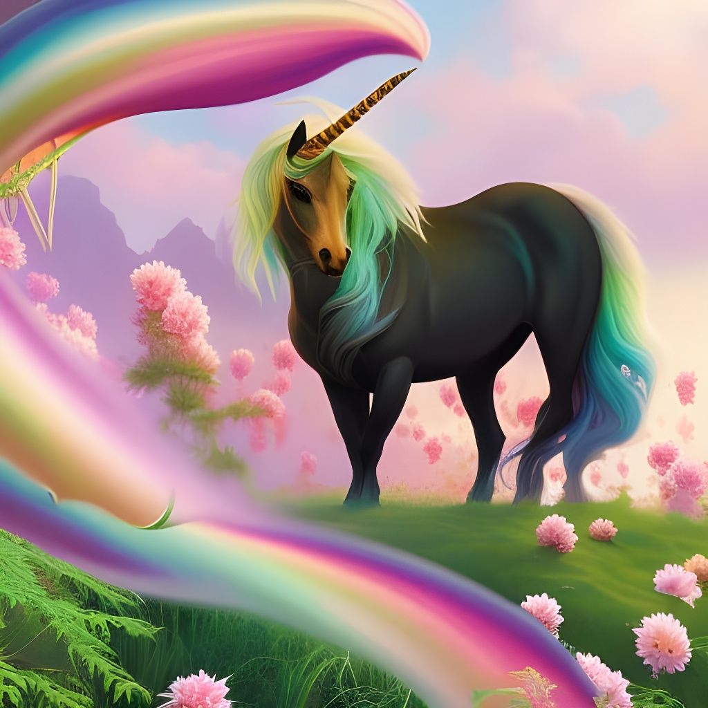 Rainbow Bridge Unicorn - AI Generated Artwork - NightCafe Creator