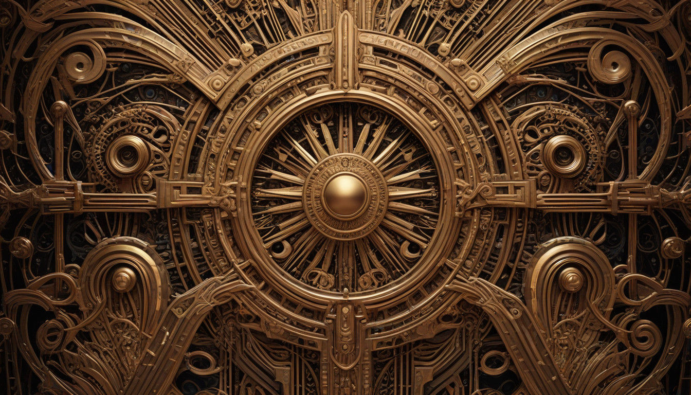 Luxurious Art Deco Alpha and Omega Symbols in Intr... - AI Art