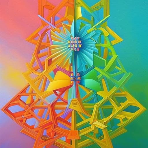 A colorful surreal naïve art painting of Combinatorial Homotopy of ...