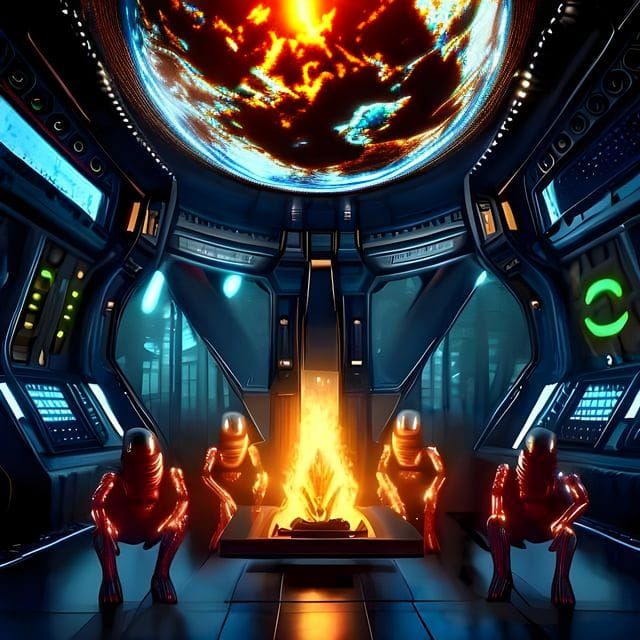 Cyborgs sitting around a campfire. - AI Generated Artwork - NightCafe ...