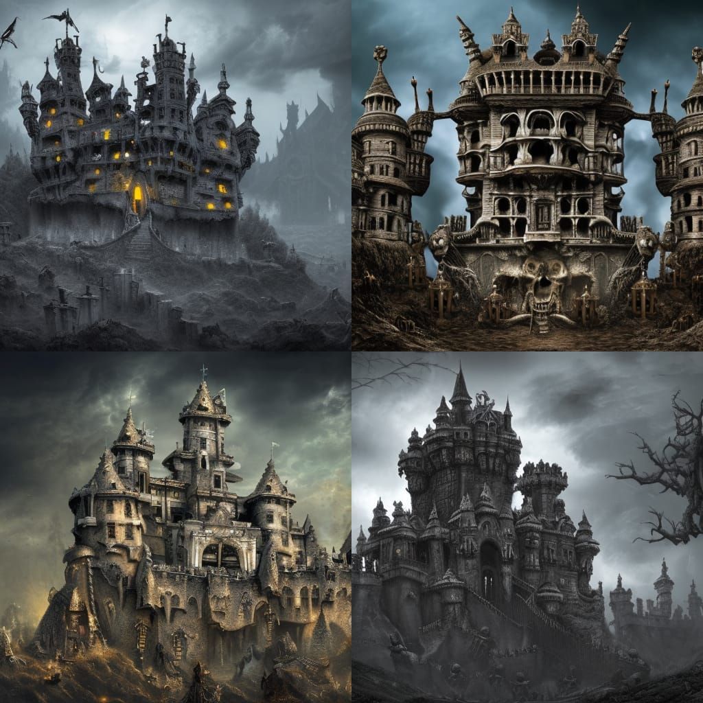 Skull castle. Filled with skulls and skeletons, he'll outlook ...