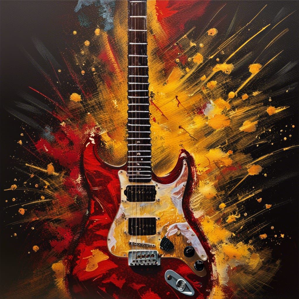 red electric guitar - AI Generated Artwork - NightCafe Creator