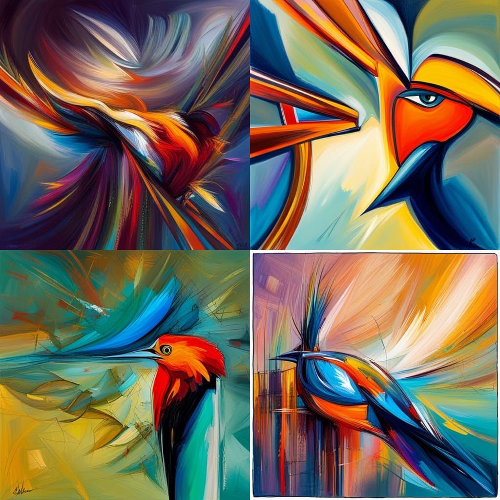 The Twitter bird, Abstract Expressionism style - AI Generated Artwork ...