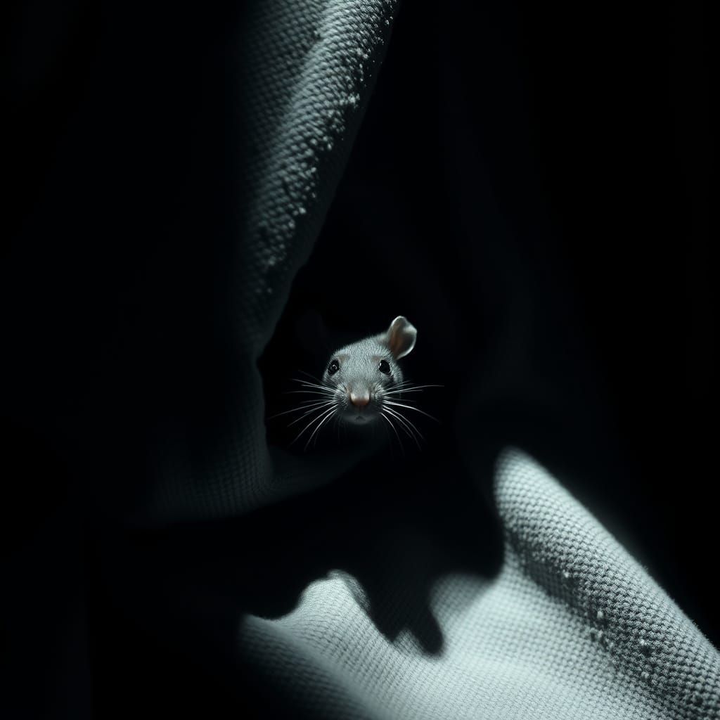 Mysterious Rat Emerges from Shadows - AI Art