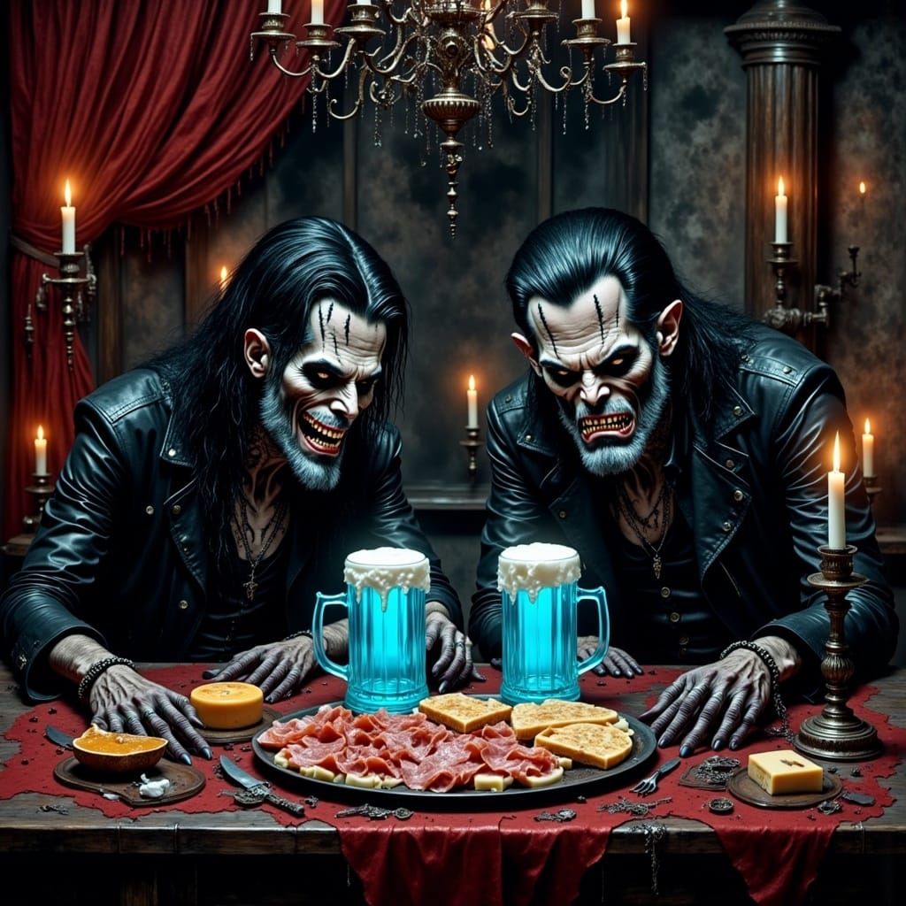 Grotesque Creatures in Haunted Castle - AI Art