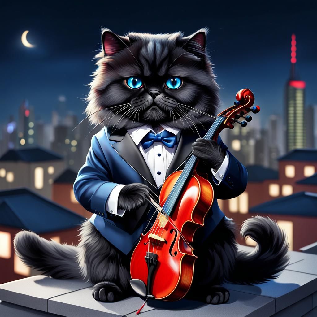 black cat goes classic....What opera you like to hear? lol - AI ...