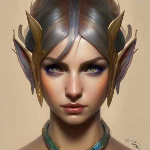 Queen Elf Head and shoulders portrait, 8k resolution concept art ...