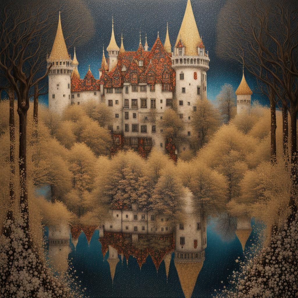 Castle on the Lake - AI Generated Artwork - NightCafe Creator