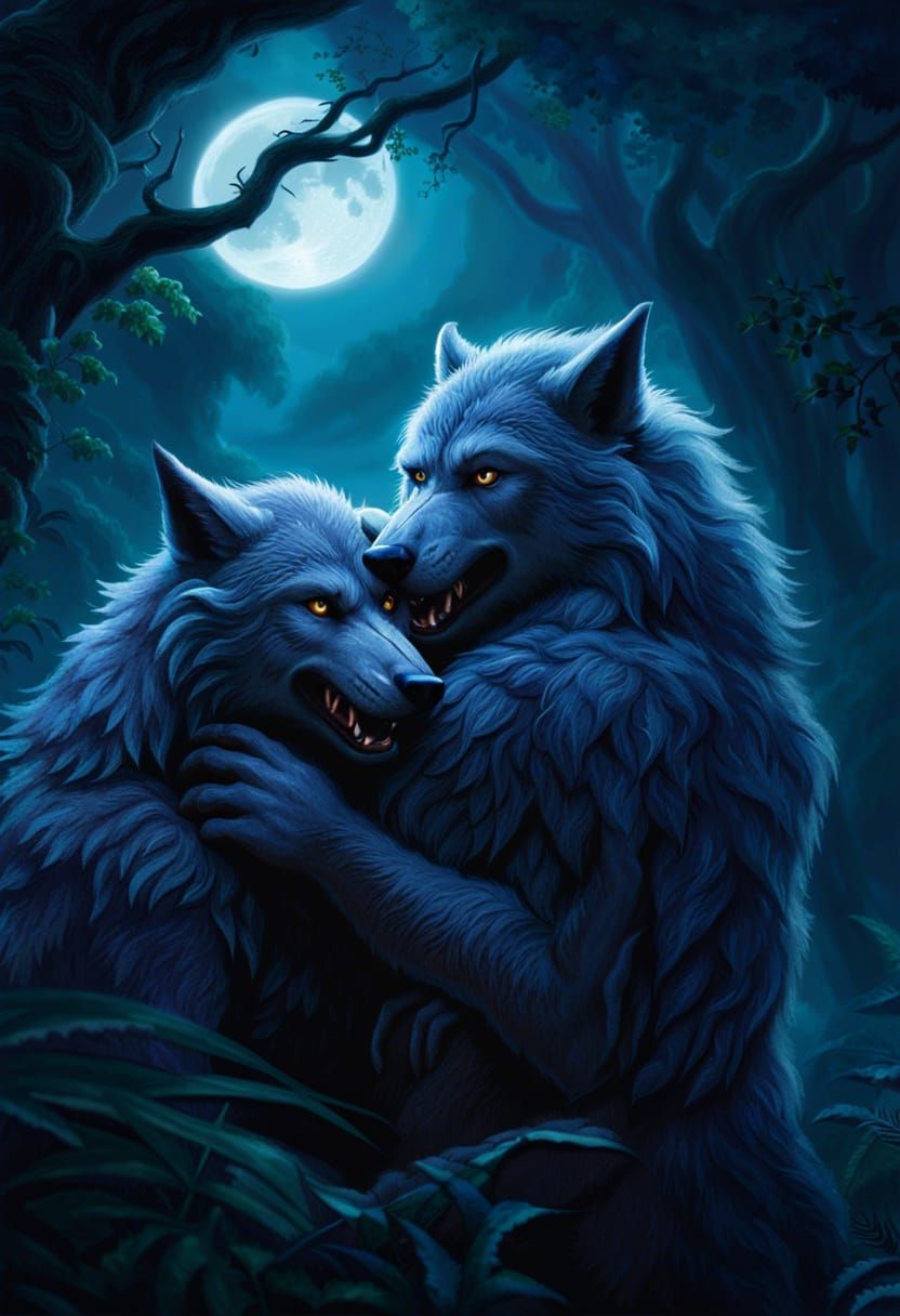 Two Werewolves Redone Ai Generated Artwork Nightcafe Creator
