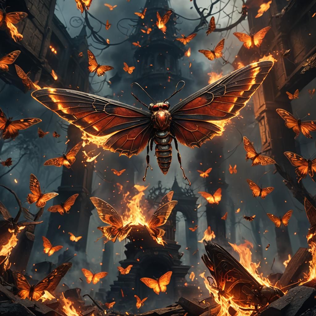 Moth and the Flame - AI Generated Artwork - NightCafe Creator