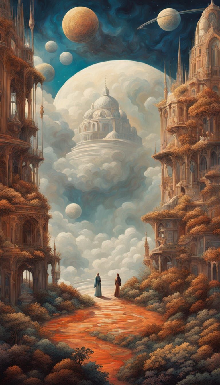 Fantastical Duo in Cosmic Dreamscape - AI Art