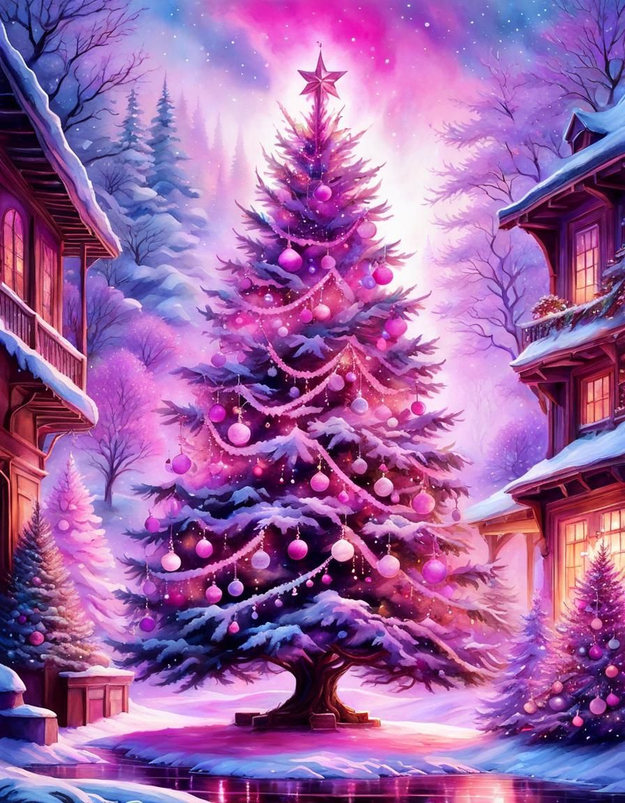 Pink & Purple Tree - AI Generated Artwork - NightCafe Creator