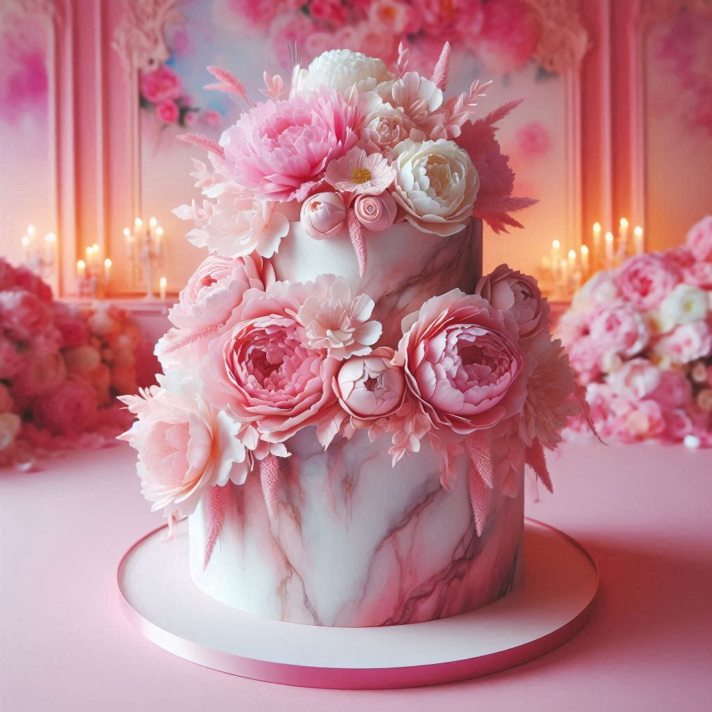 Pink Elegance: The Regal Cake Delight - AI Generated Artwork - NightCafe Creator