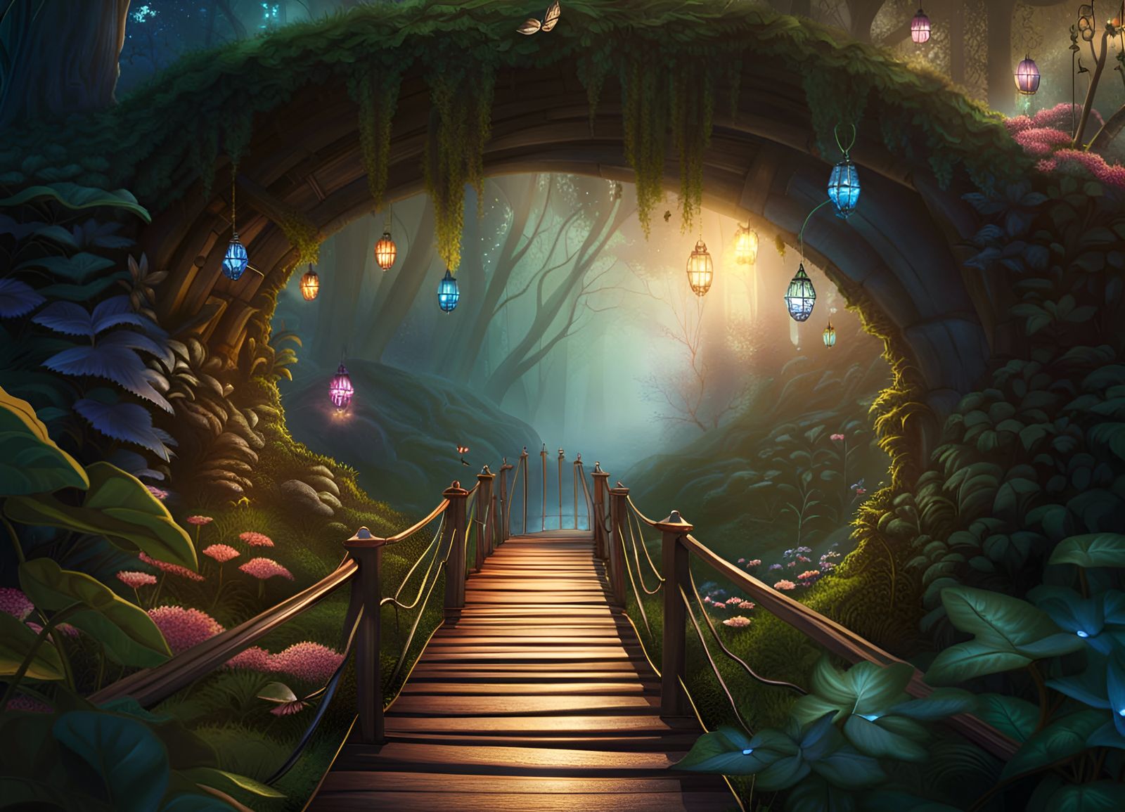 Bridge into the Fae Realm - AI Generated Artwork - NightCafe Creator