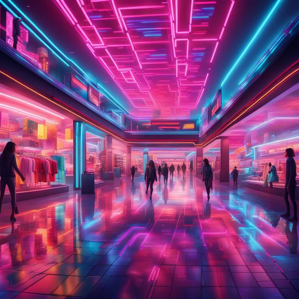 Shopping Mall - AI Generated Artwork - NightCafe Creator