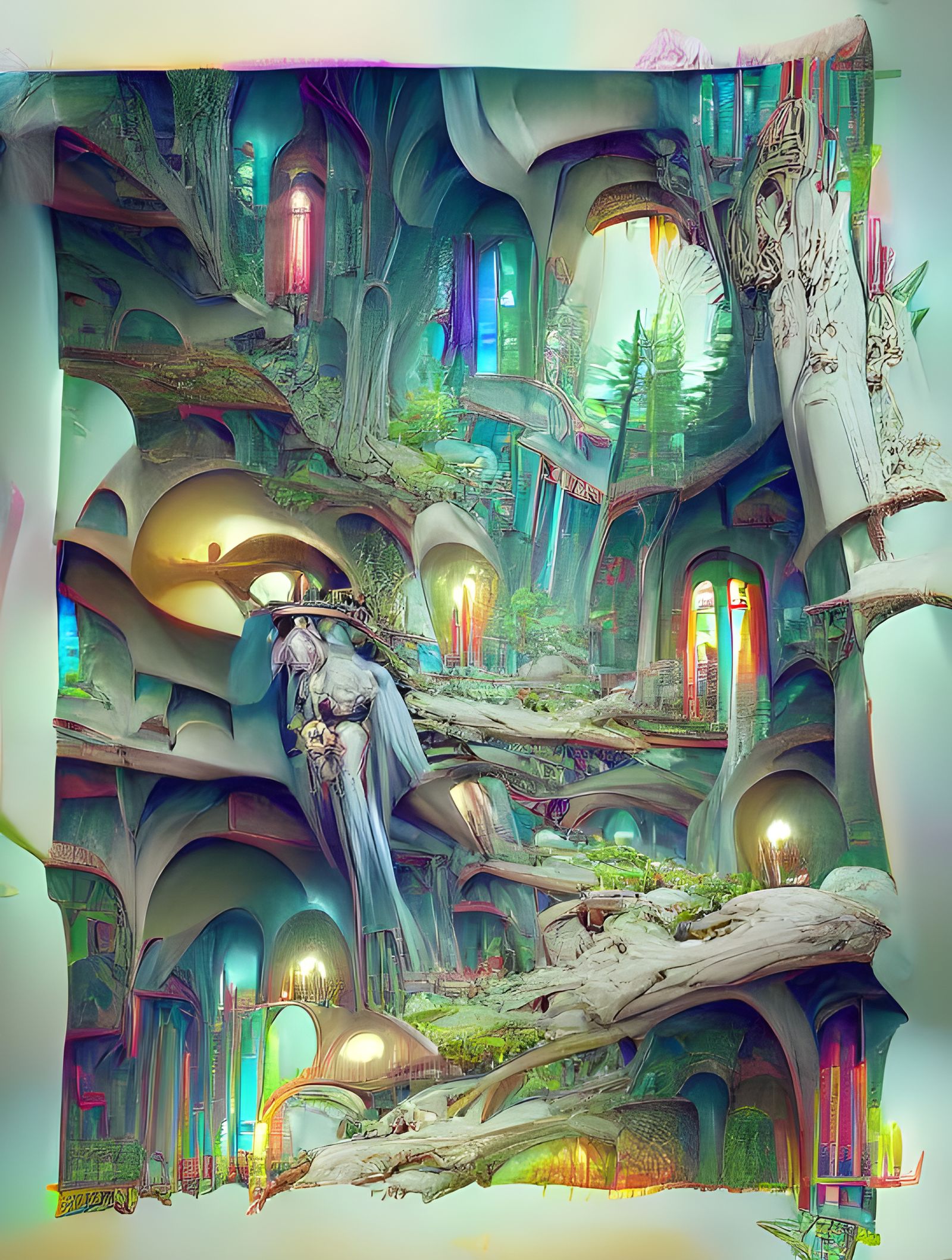 Futuristic Falling Forest of the Water Fairies - AI Generated Artwork ...