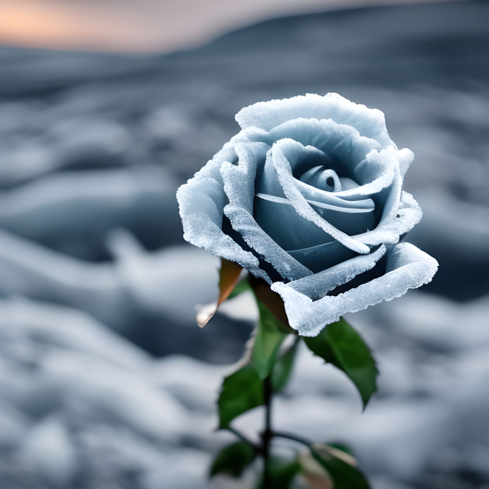 Black Rose in Ice - AI Generated Artwork - NightCafe Creator
