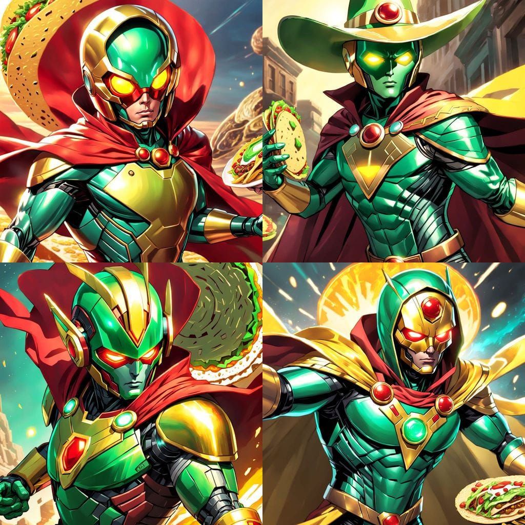 Vision the Android Cowboy Offers a Taco - AI Art