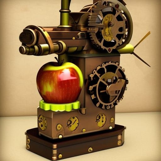 Apples steampunk engine - AI Generated Artwork - NightCafe Creator
