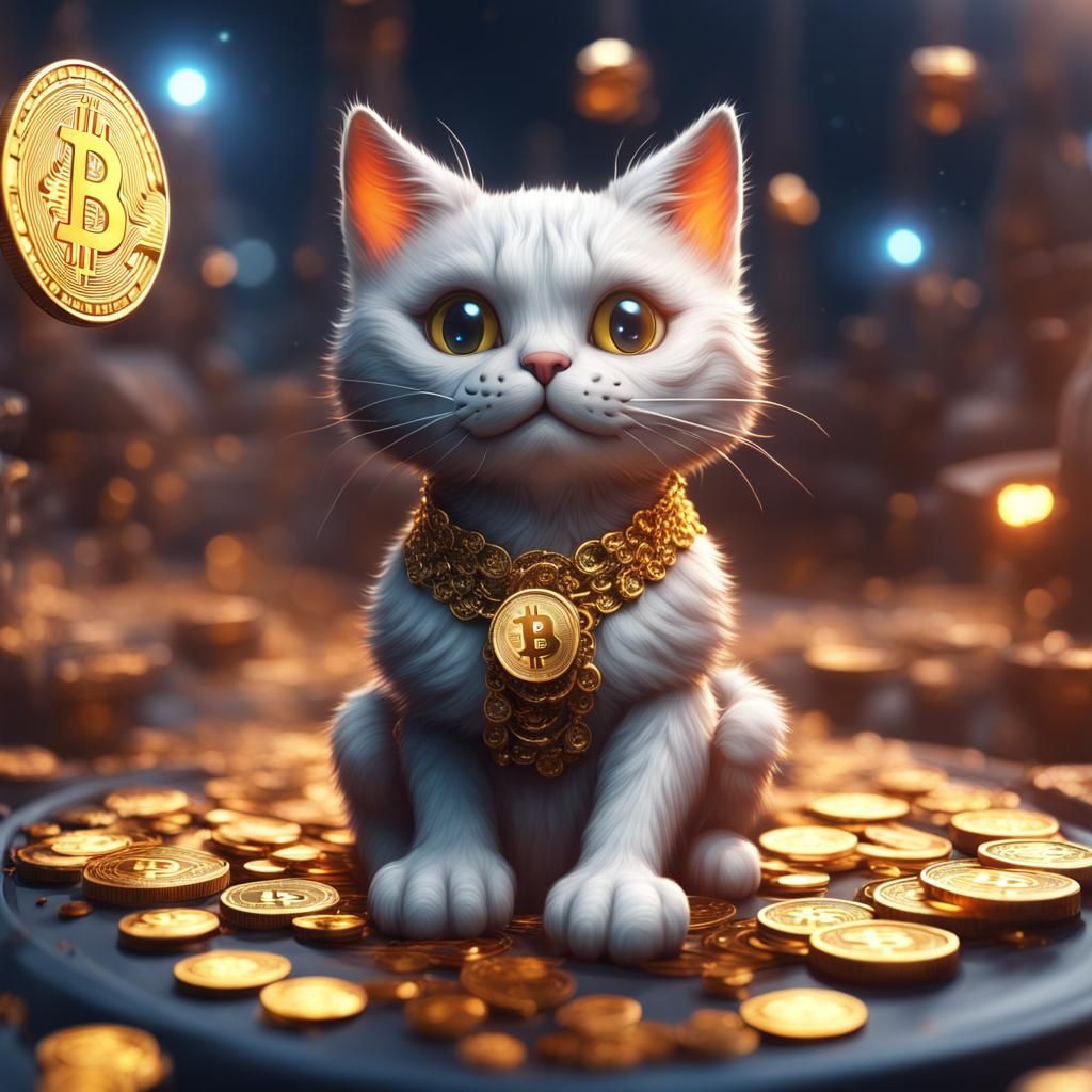 bitcoin cute cat - AI Generated Artwork - NightCafe Creator