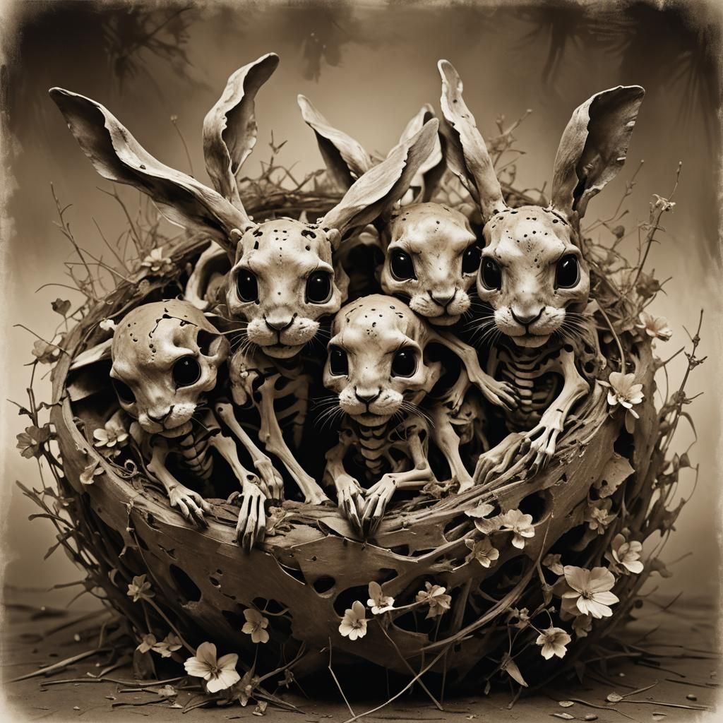 Dead bunny society - AI Generated Artwork - NightCafe Creator