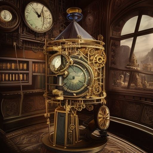 Steampunk Time Machine - AI Generated Artwork - NightCafe Creator