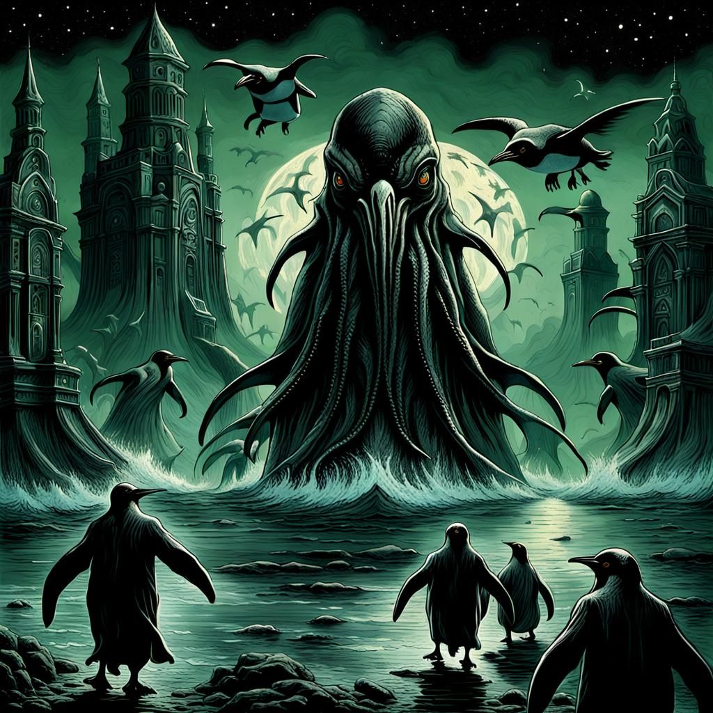 Eldritch Sphenisciform XXXII - AI Generated Artwork - NightCafe Creator