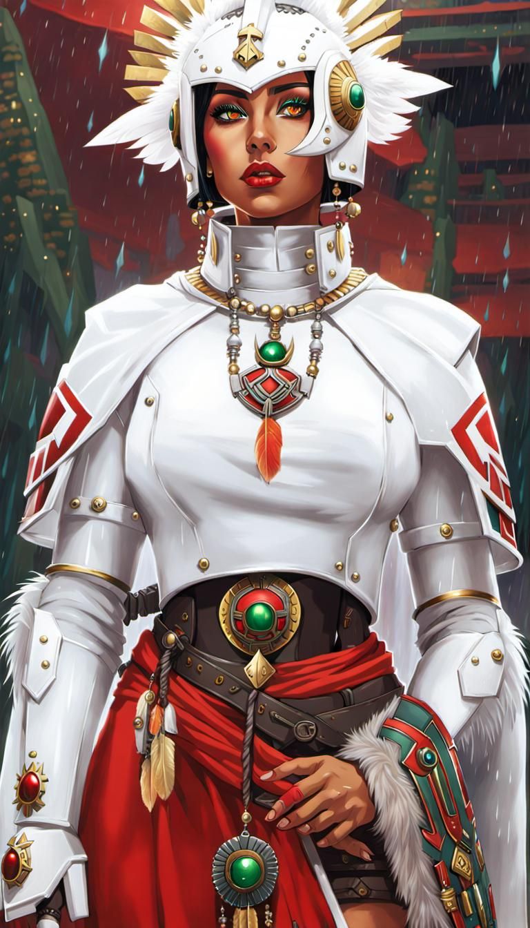 Warhammer 40k, space Marine, beautiful woman, Anitta, tanned skin ...