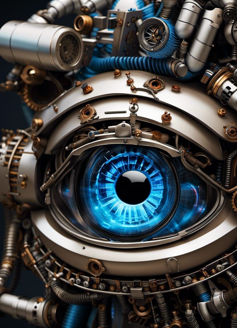 Bionic blue eye - AI Generated Artwork - NightCafe Creator